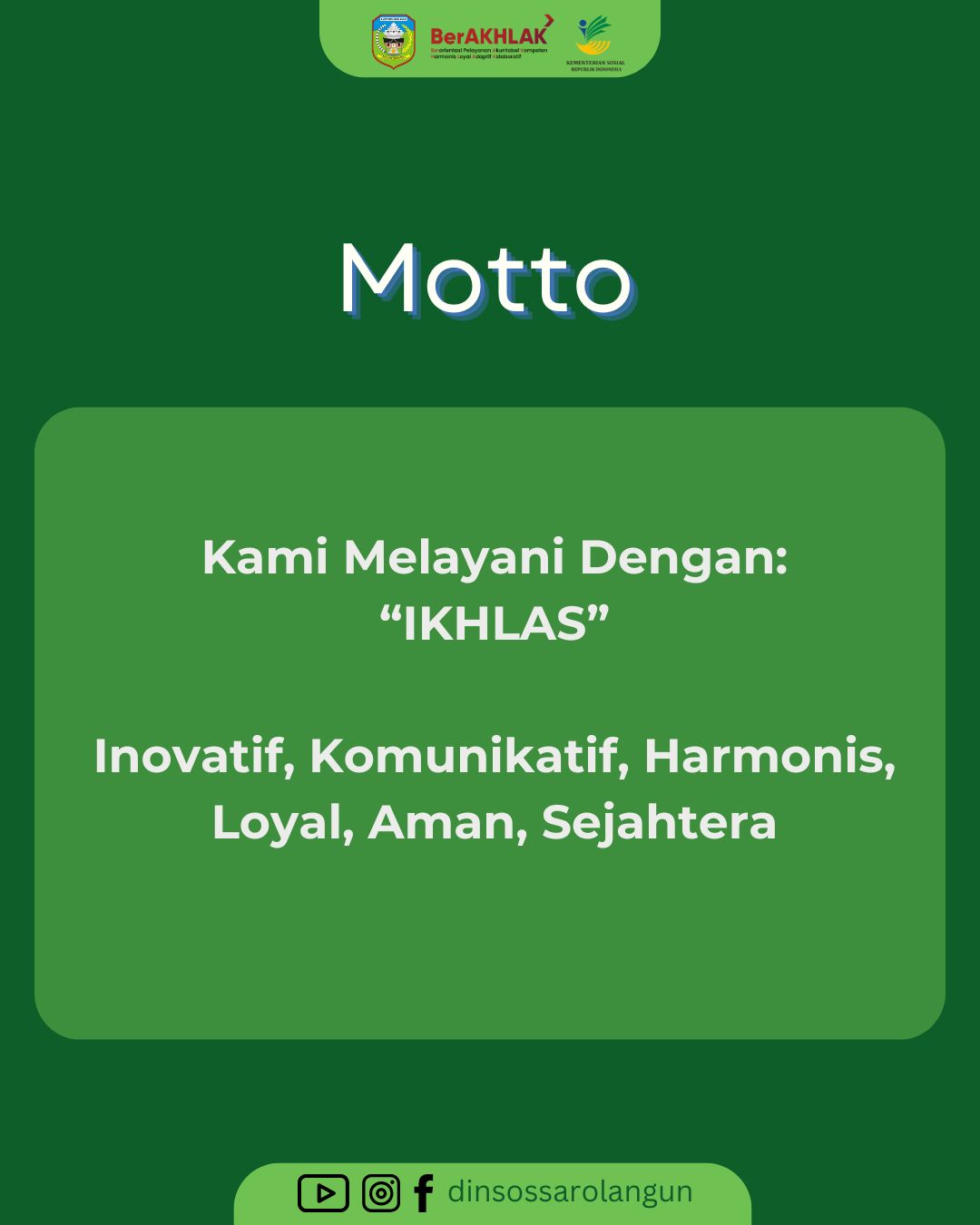 Motto Pelayanan - Dinas Sosial Kabupaten Sarolangun